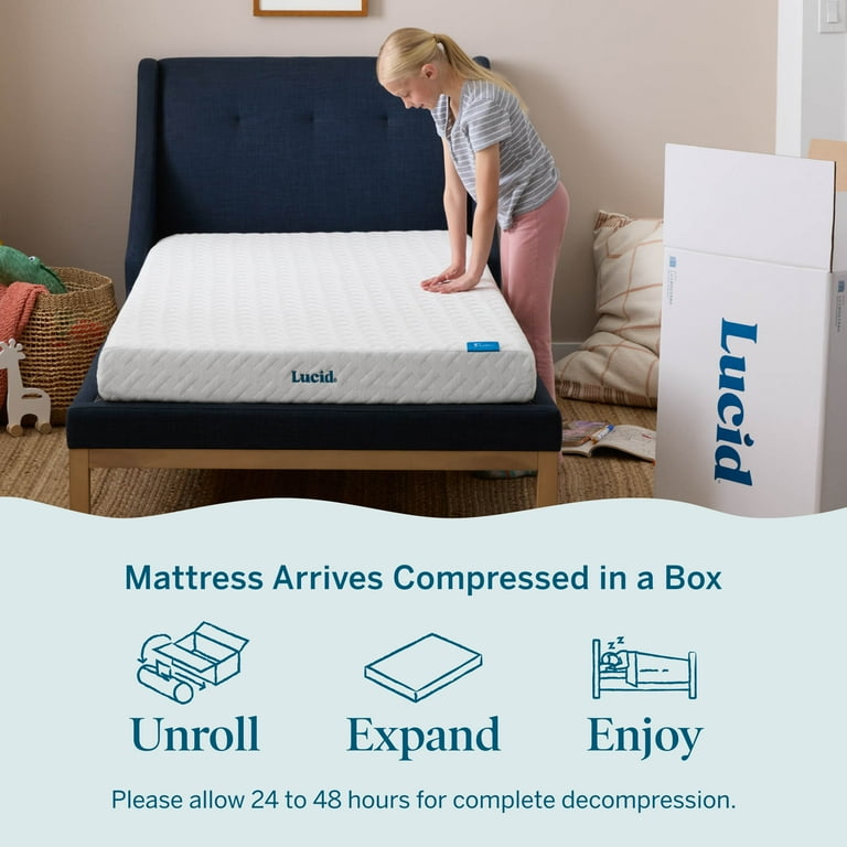 Lucid Bliss 5 inch Gel Memory Foam Mattress Full White