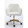 Modern Swivel Desk Chair, Teddy Fabric Home Office Task Chair ...