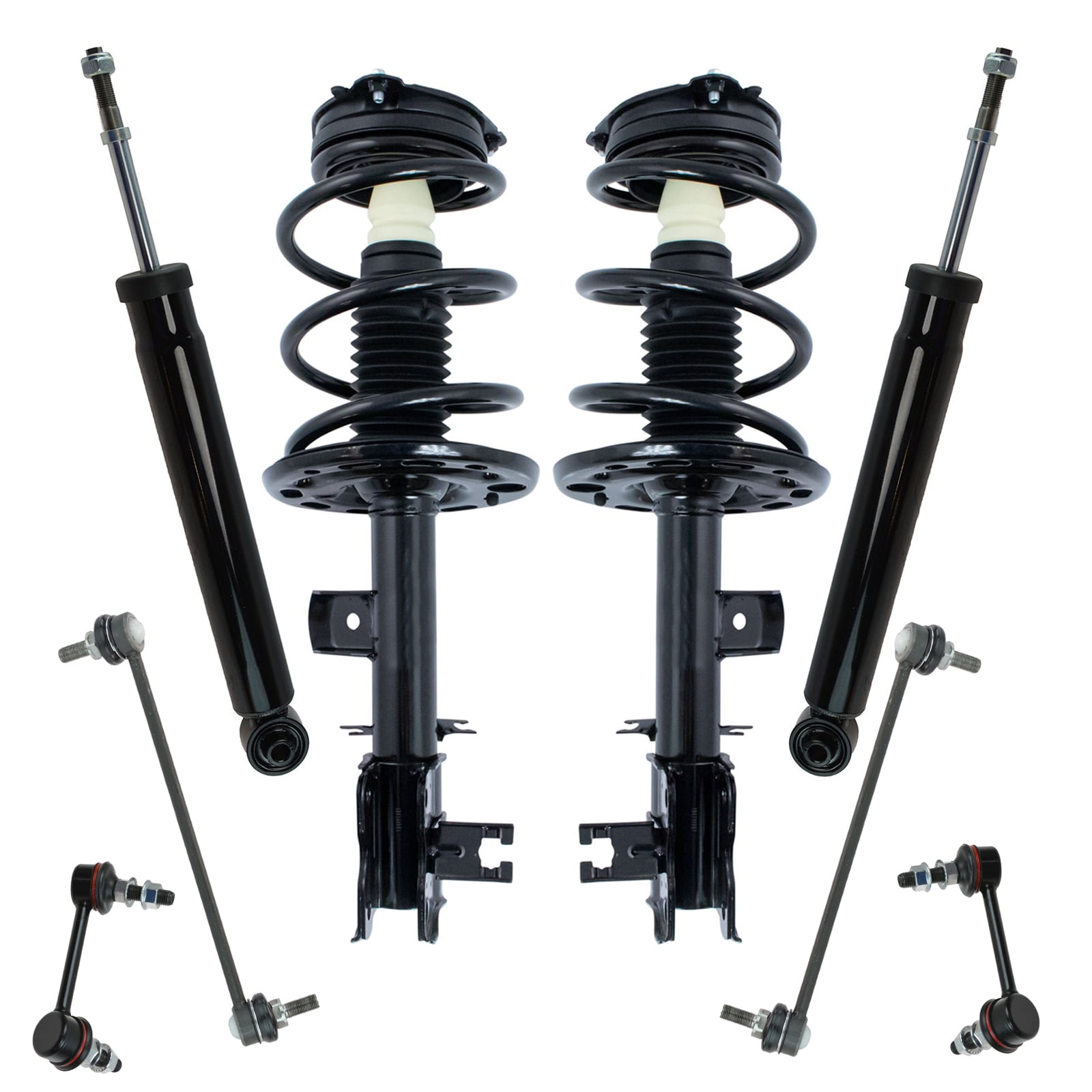 Trq Front Rear Complete Strut Spring Assembly Shock Sway Link 8pc Kit