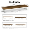 Romanda 24" Walnut Computer Monitor Stand for Desk, Adjustable Monitor ...