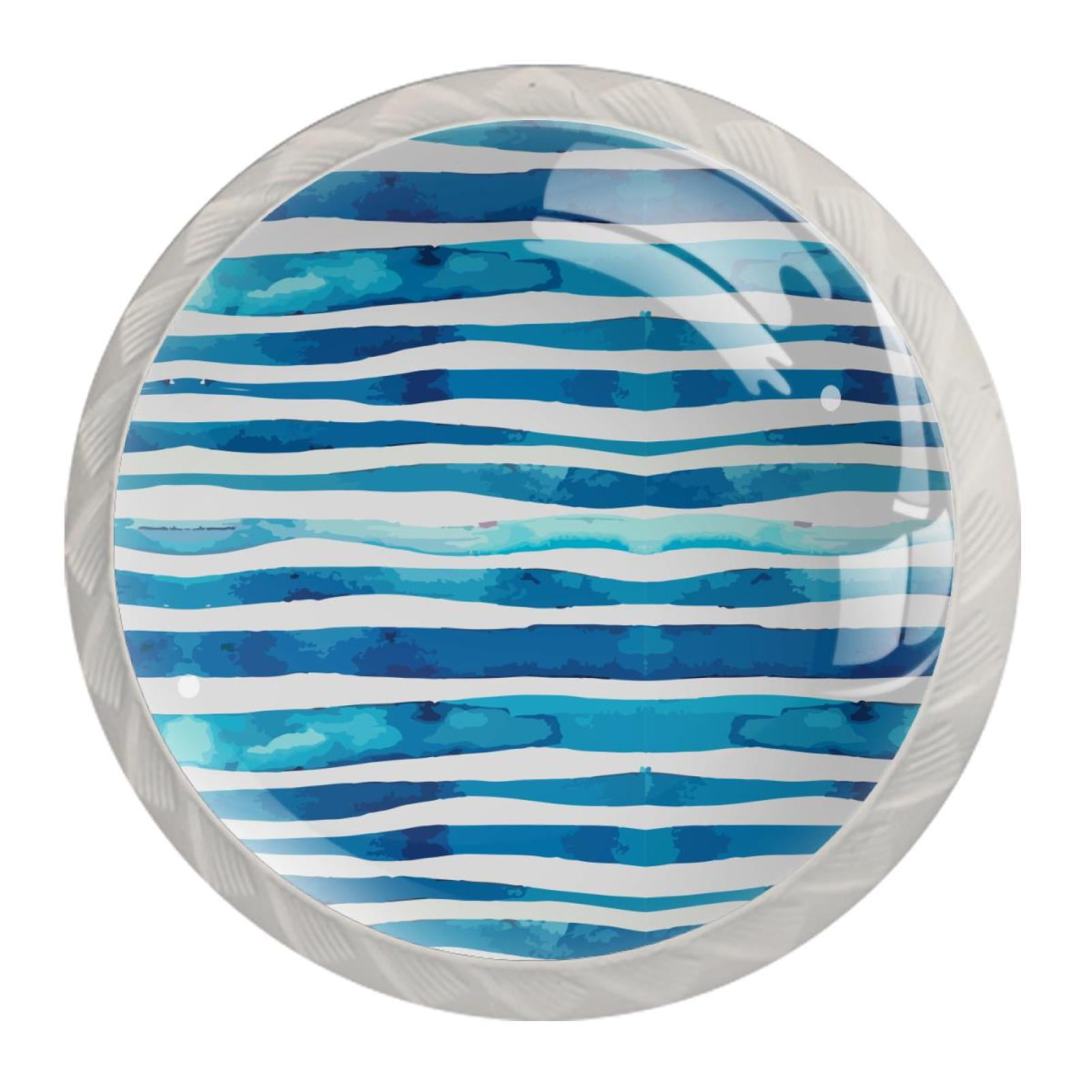 4 Pcs Blue Water Wave Knobs for Kitchen Cabinet Cupboard Dresser ...