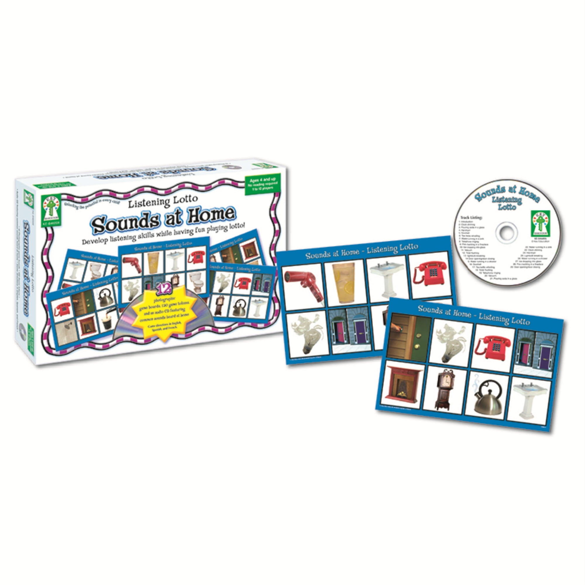 Key Education Listening Lotto: Sounds at Home Board Game, Grade Pk-1 ...