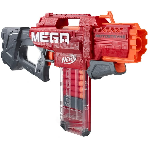 Nerf Mega Motostryke Rapid Motorized 10-Dart Blaster with Official Nerf ...