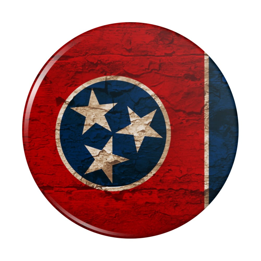 Rustic Distressed Tennessee State Flag Pinback Button Pin - Walmart.com