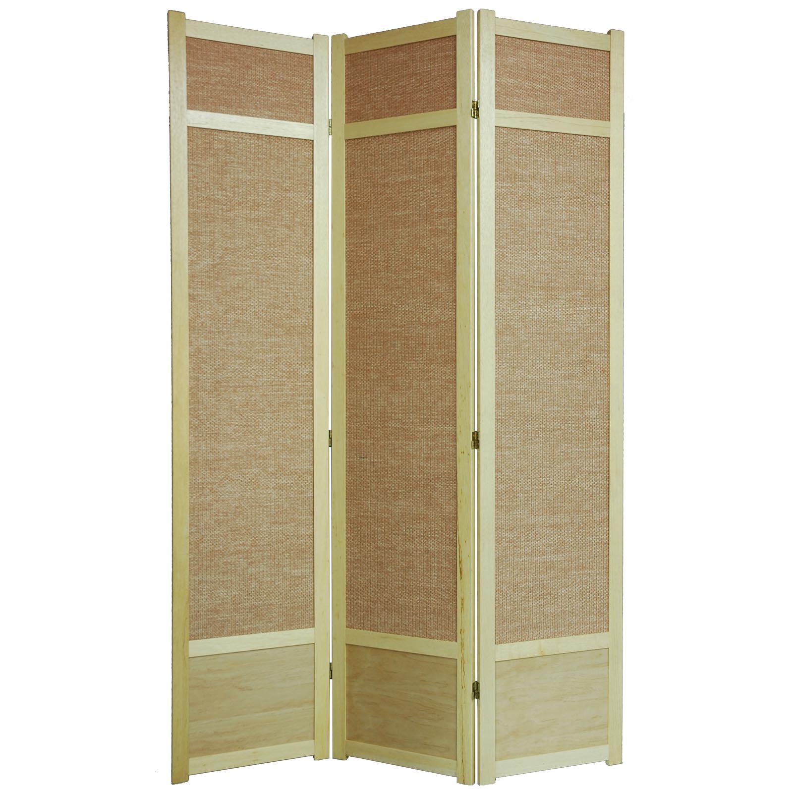 Oriental Furniture 7 Ft Tall Jute Shoji Screen, natural, 3 panel ...