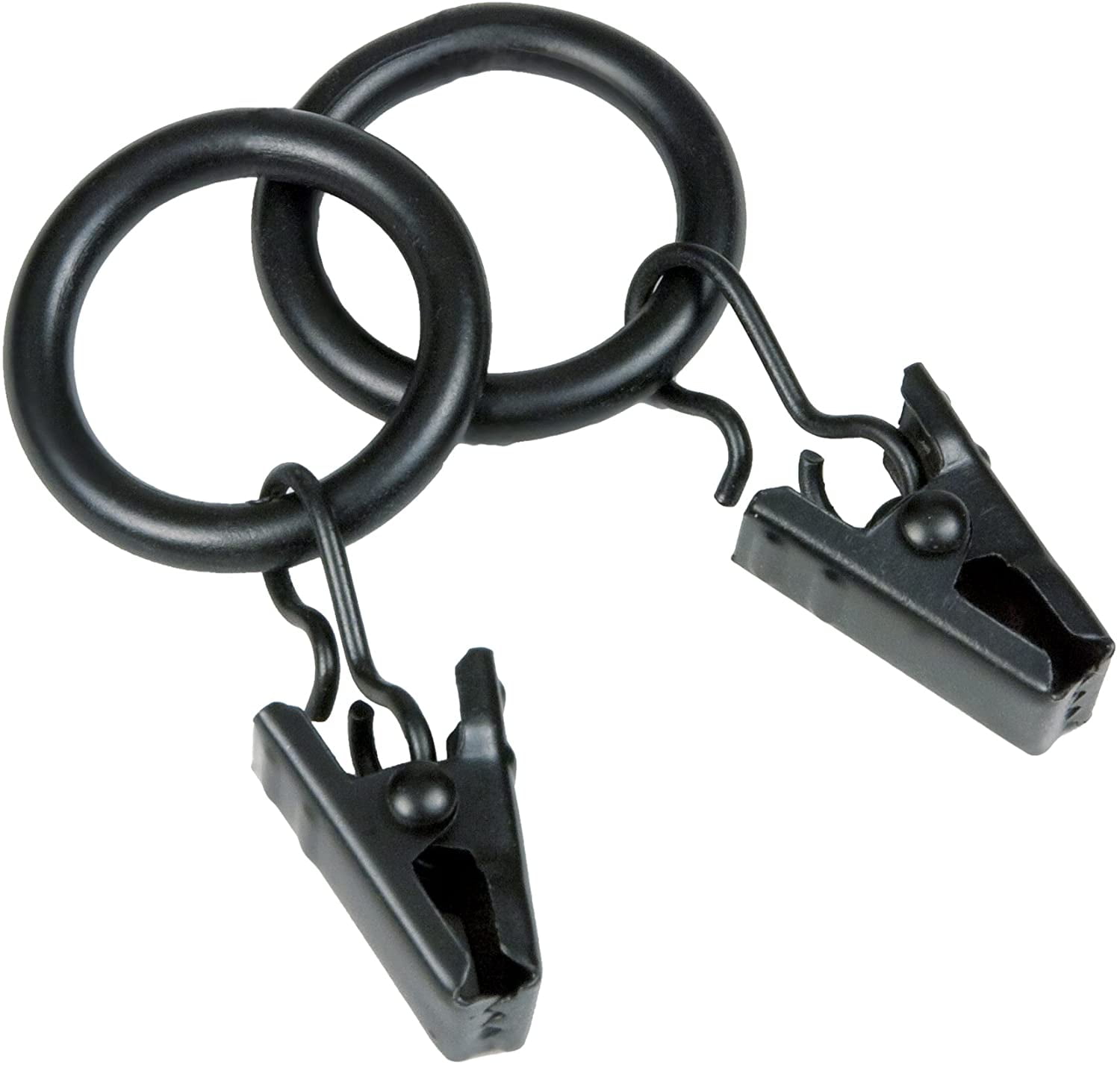 Petit Window Curtain Clip Rings, 14-Pack, Black - Walmart.com