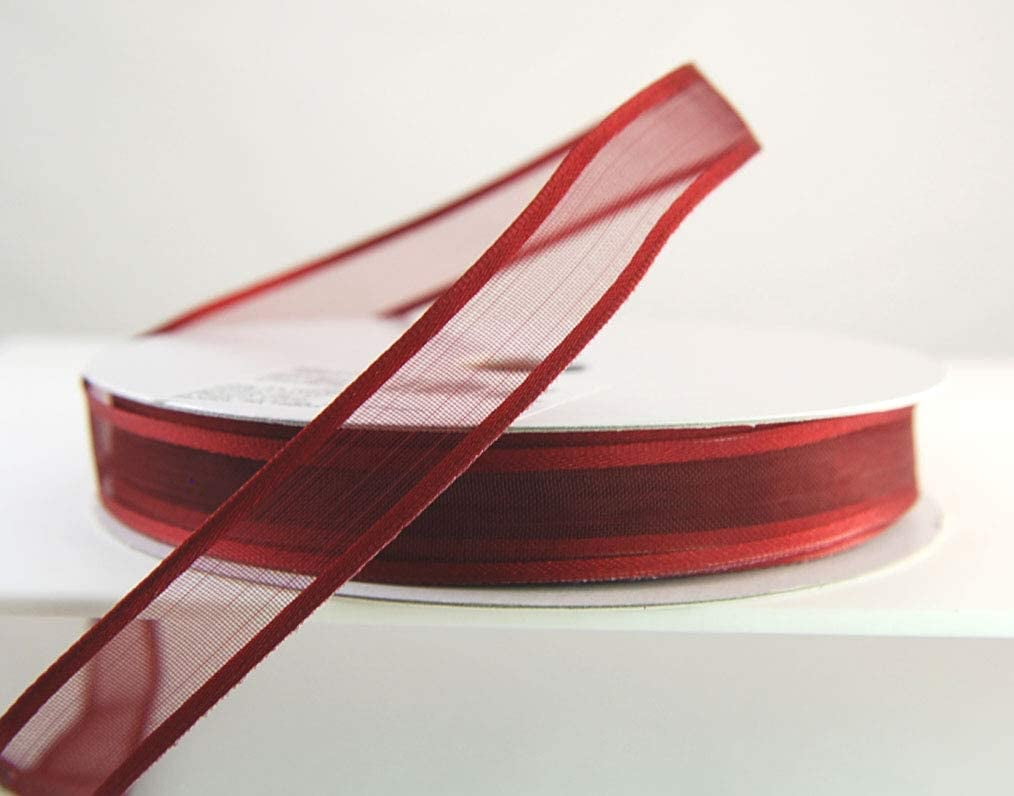 Charisse Classic Red Sheer Wine Colored Ribbon 5/8" - 50 Yards ...