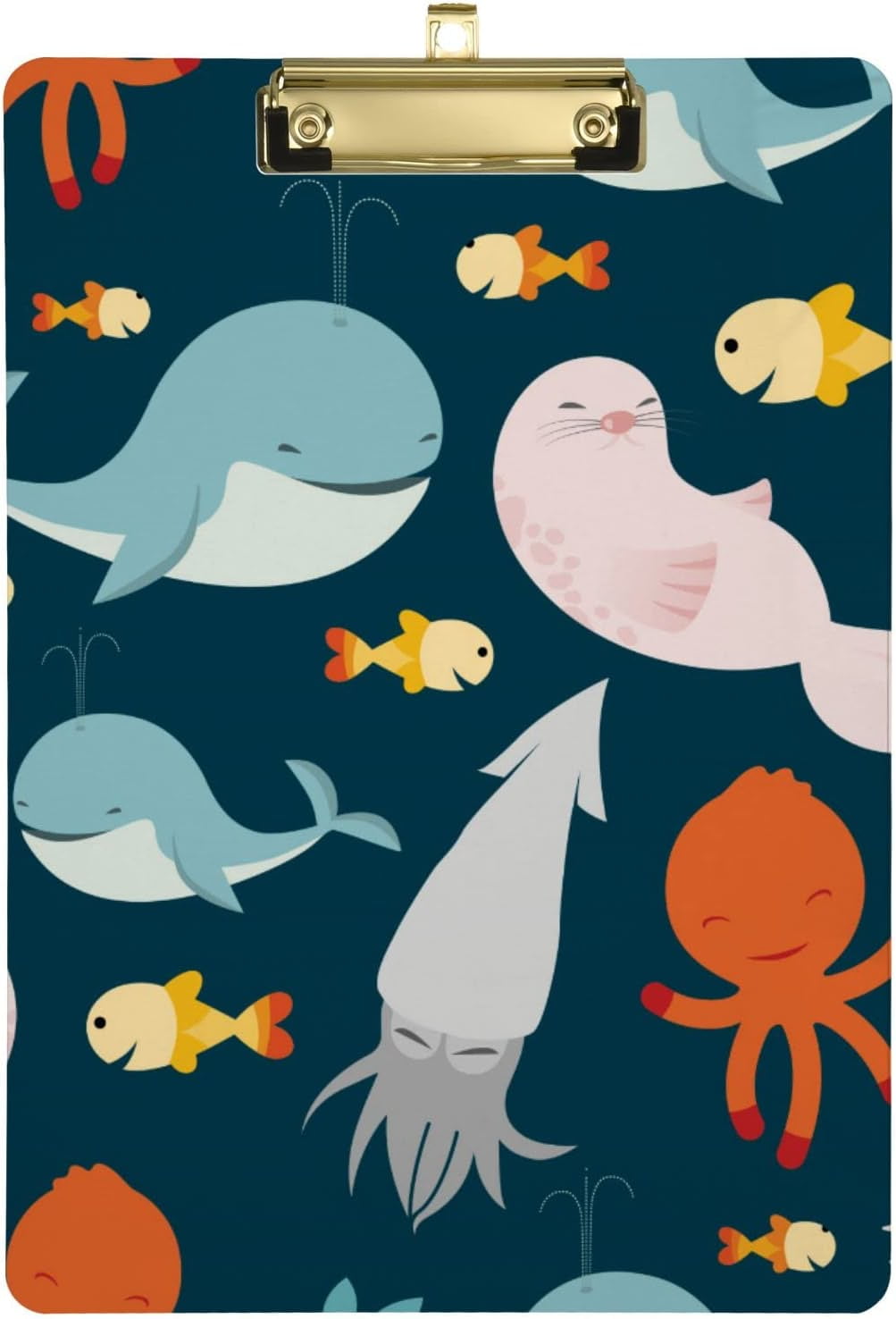 ZHANZZK Wild Fish Clipboard Hardboard Wood Nursing Clip Board and Pull ...