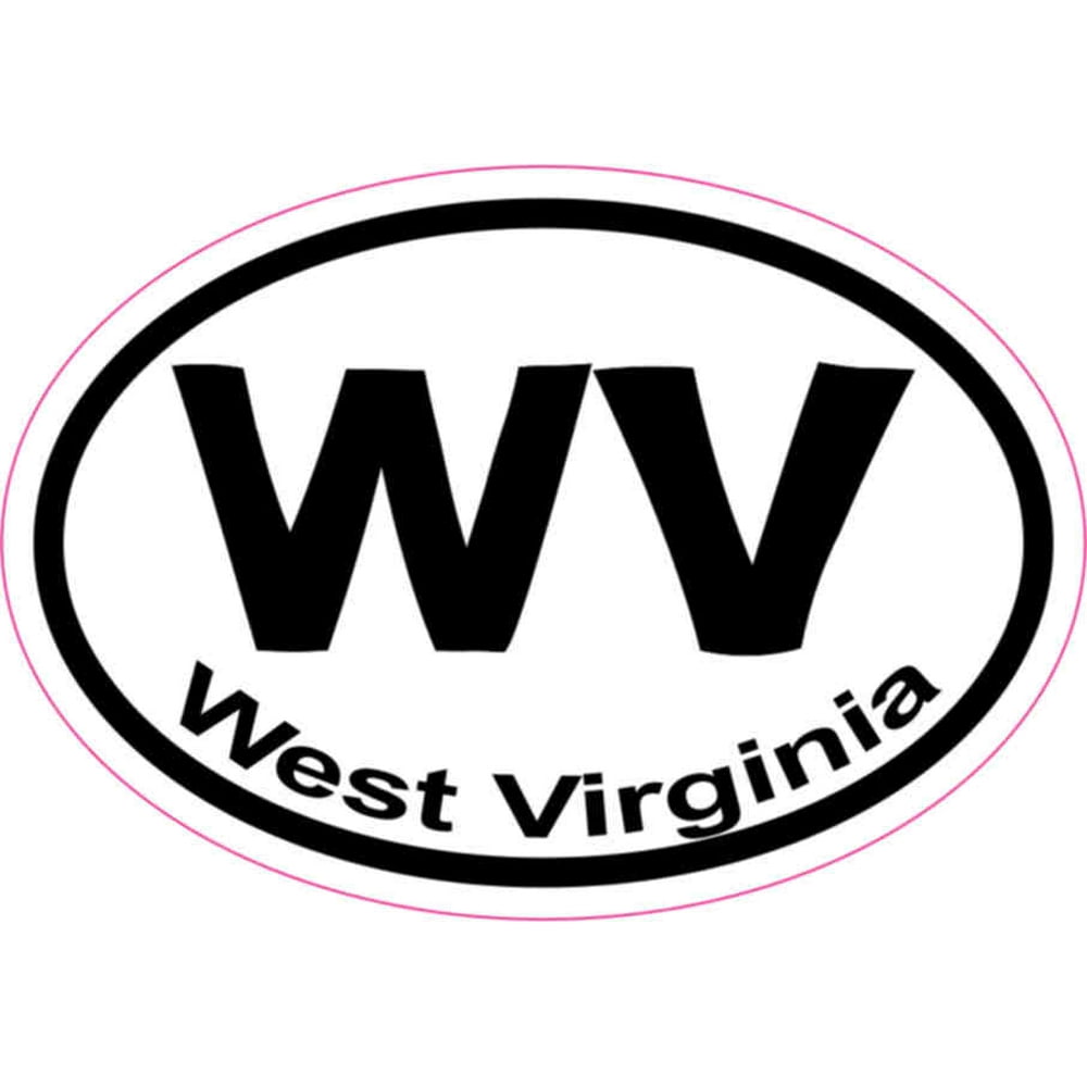 3in x 2in Oval WV West Virginia Sticker Vinyl Window State Bumper Decal ...