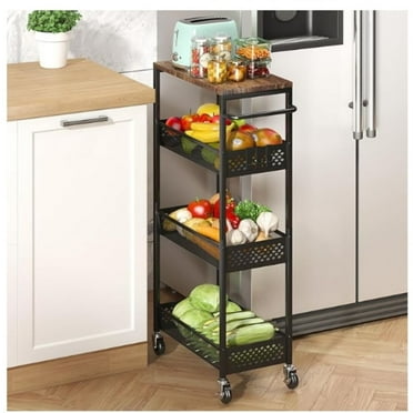 JRHRXXY 6-Tier Slim Rolling Storage Cart,6"Wide Mobile Metal Cart for ...
