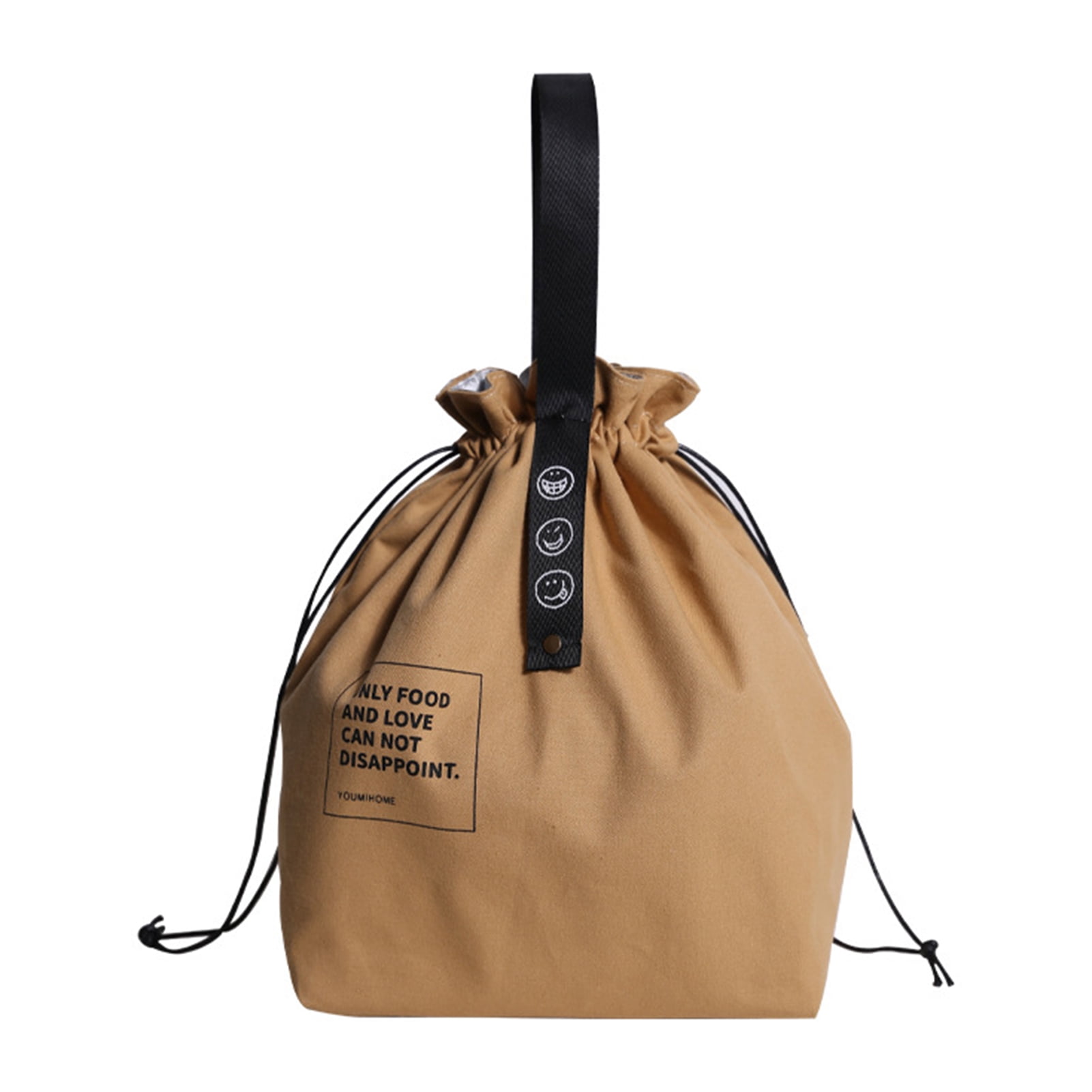 FaLX Bento Bag Adjustable Wide Opening Canvas Drawstring Design Lunch ...