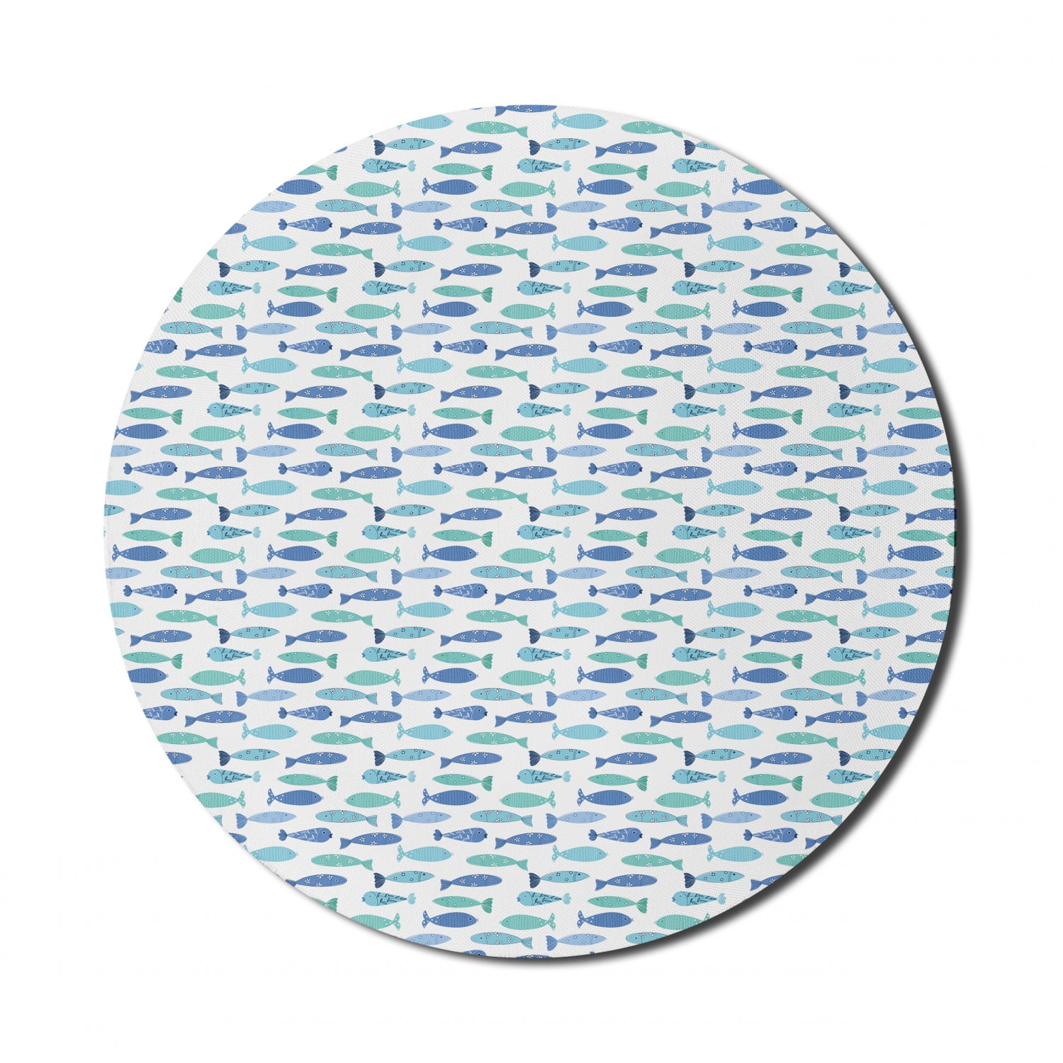 Fish Mouse Pad for Computers, Doodle Style Baby Fishes with Floral ...