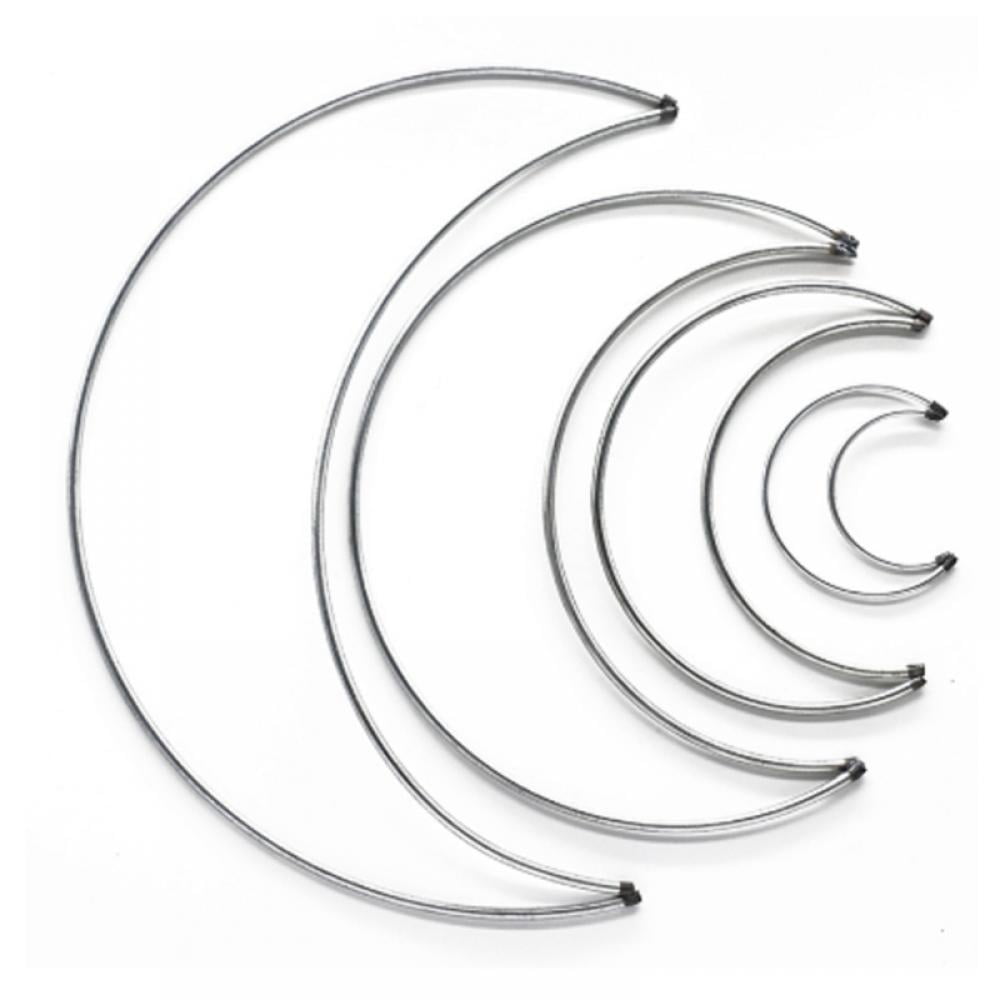8 Pieces Crescent Moon Wire Wreath Rings Wire Wreath Frame for Wedding ...