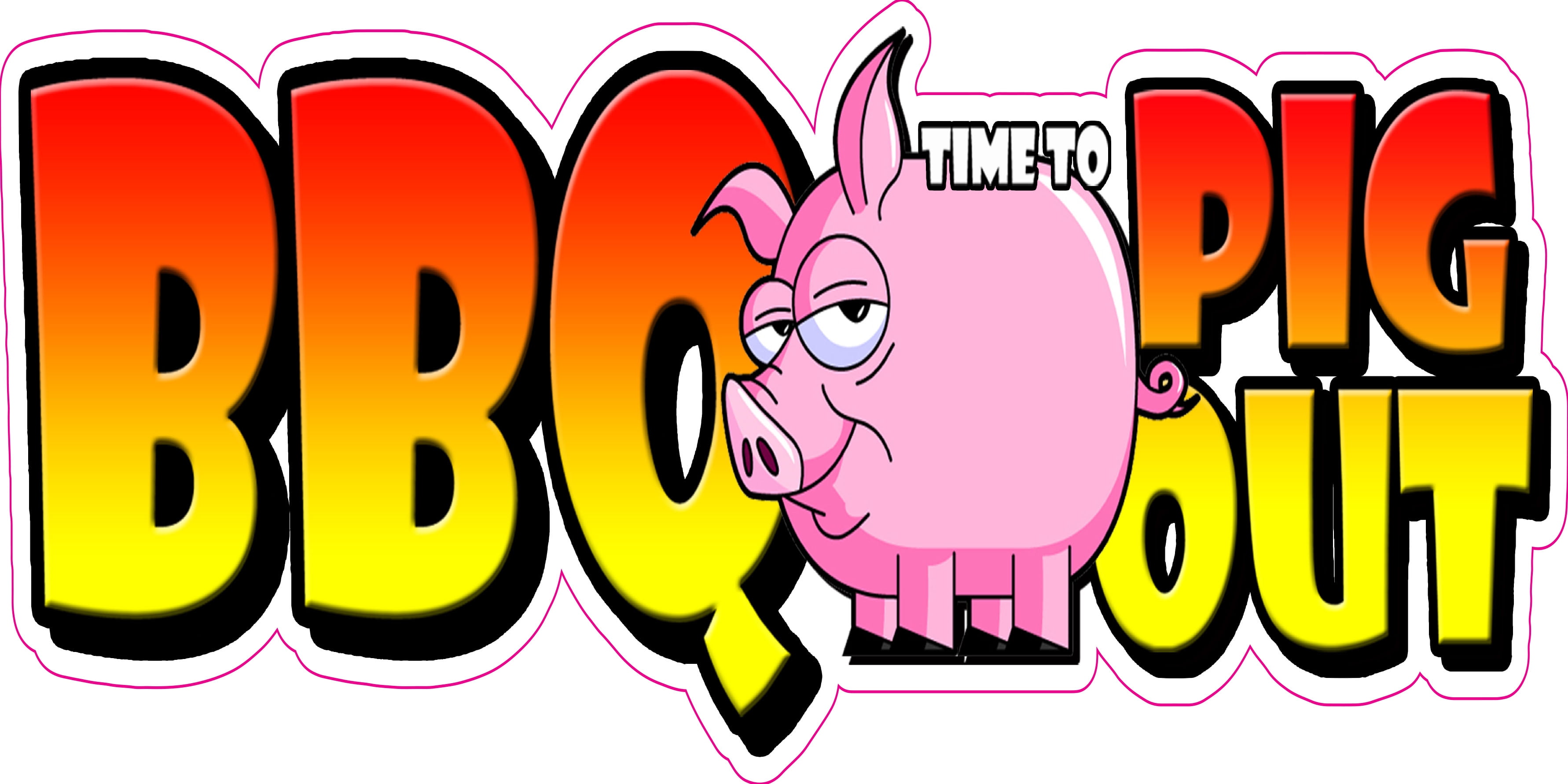 36" BBQ time to PIG OUT DECAL sticker pork barbecue - Walmart.com