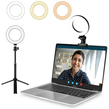 Video Conference Lighting, Ring Light with Tripod Stand & Clamp for ...