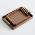 Solid Walnut Wooden Serving Tray with Brass Handles for home décor ...