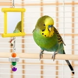 2 Pieces Chicken Mirror Toys Hanging Swing Mirror with Bell Wooden ...