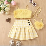 Hwmodou Baby Outfits Girls Summer Sleeveless Prints Tops And Skirts Bag 3PCS Outfits Clothes Set ...
