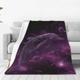 Dolphin Blanket, Purple Galaxy Outer Space Flannel Throw, Starry Soft ...