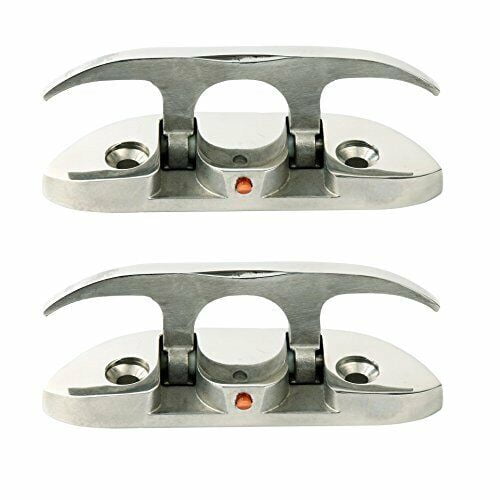 2 Pack 316 Stainless Steel Marine Boat Dock Folding Cleat 4-1/2" Flip ...