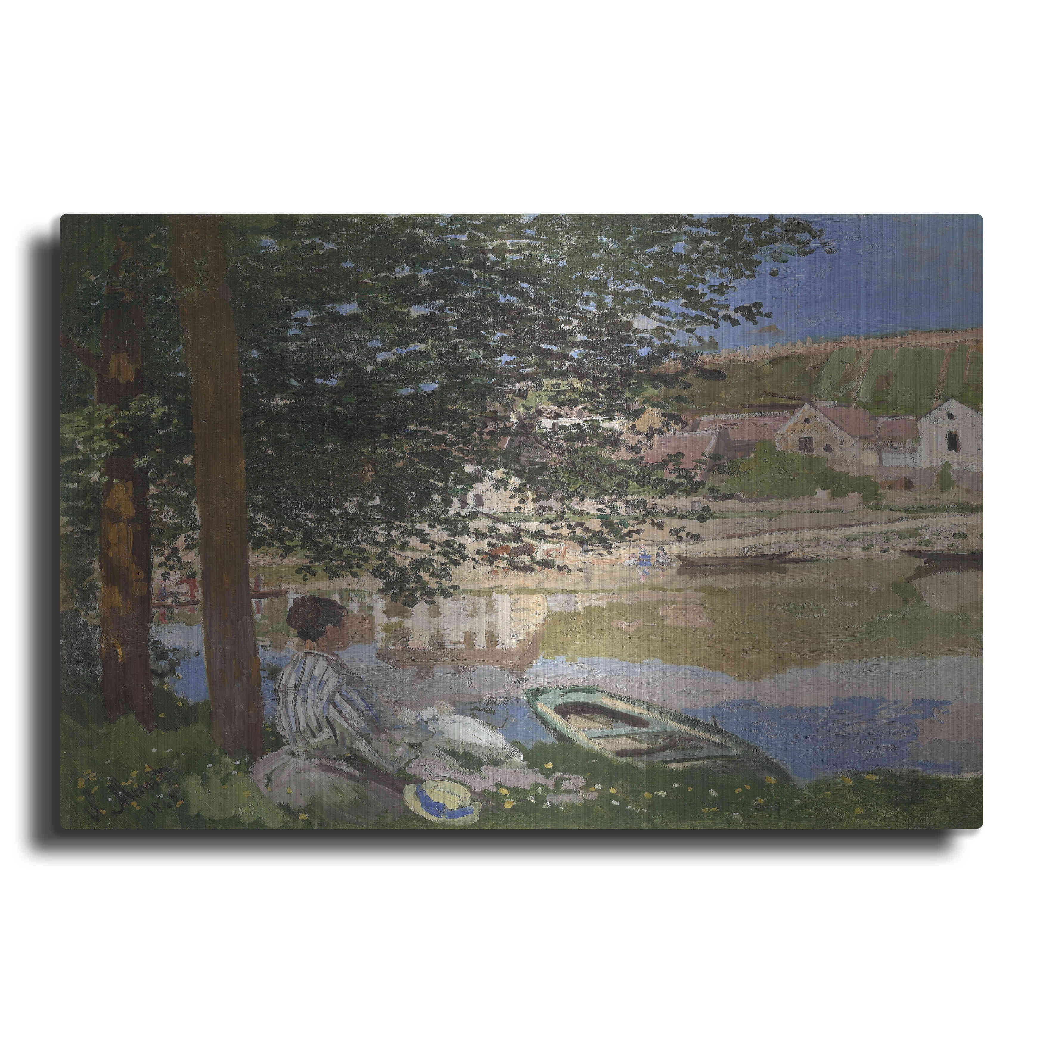 Luxe Metal Art 'On The Bank Of The Seine, Bennecourt' by Claude Monet ...