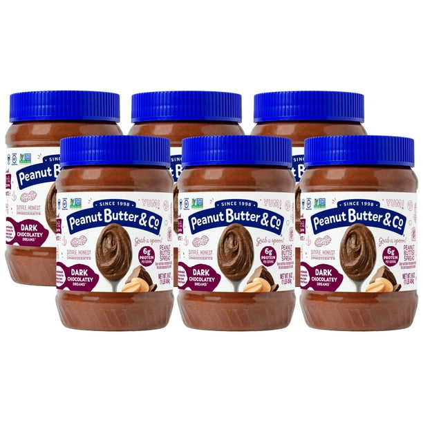 Peanut Butter And Co Dark Chocolatey Dreams Flavored Peanut Butter Spread 16 Oz 6 Pack