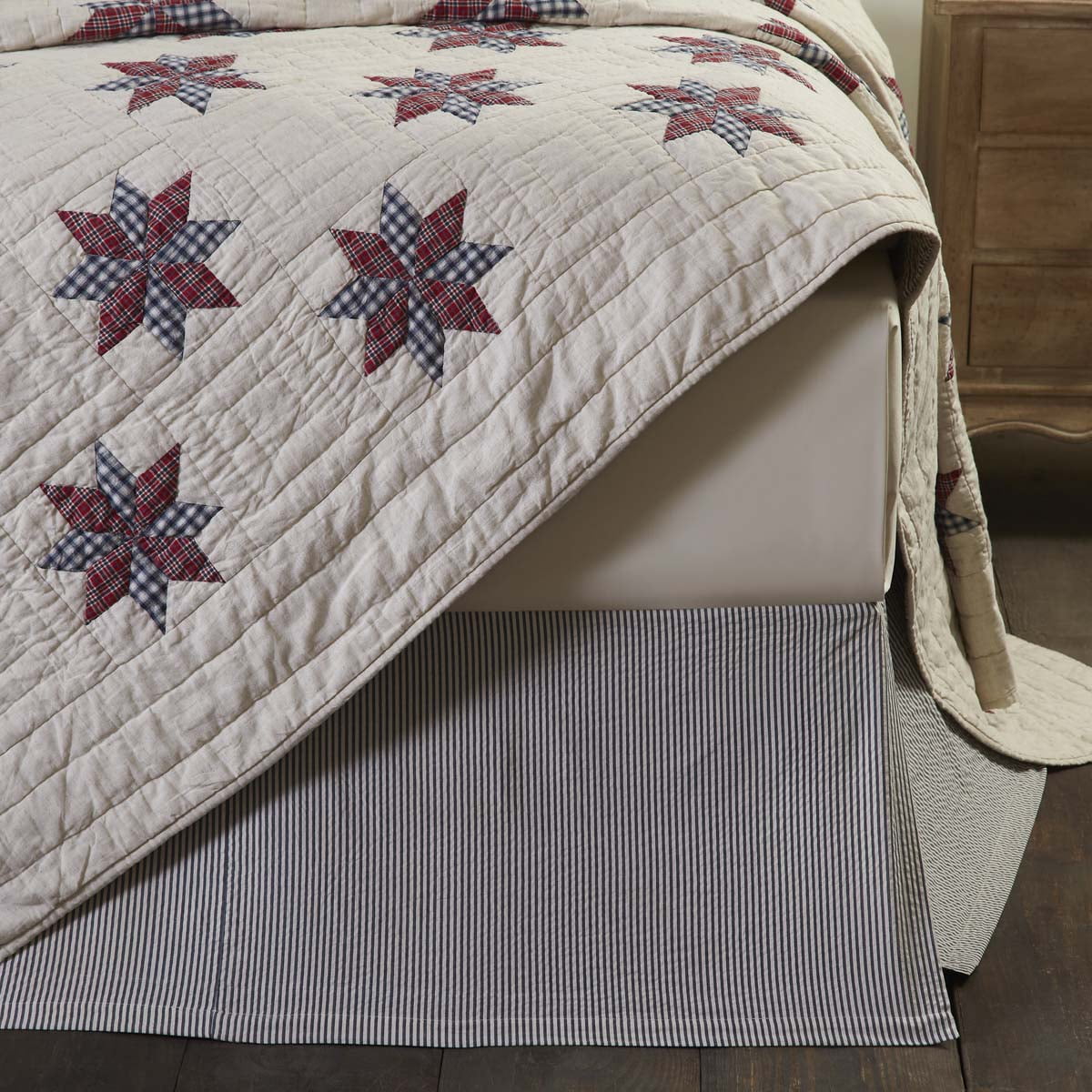 Cotton White Tan Americana Bedding Lincoln Cotton Split Corners ...