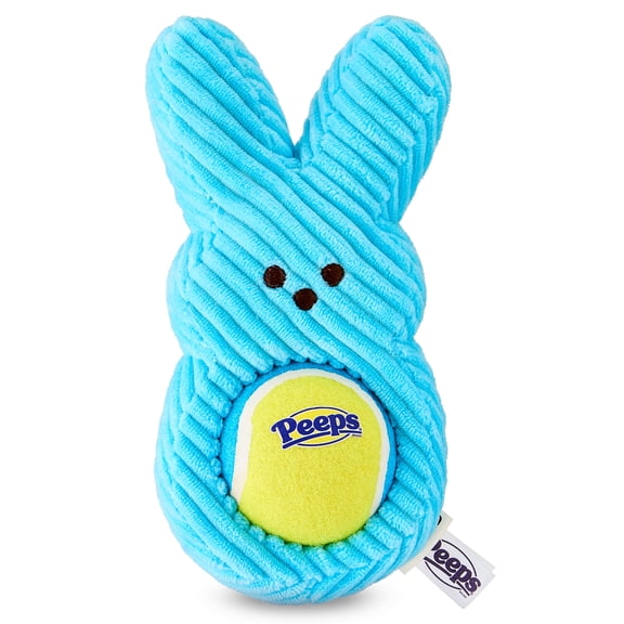 PEEPS® Easter 7.5 inch Blue Bunny Plush Dog Toy with Tennis Ball ...