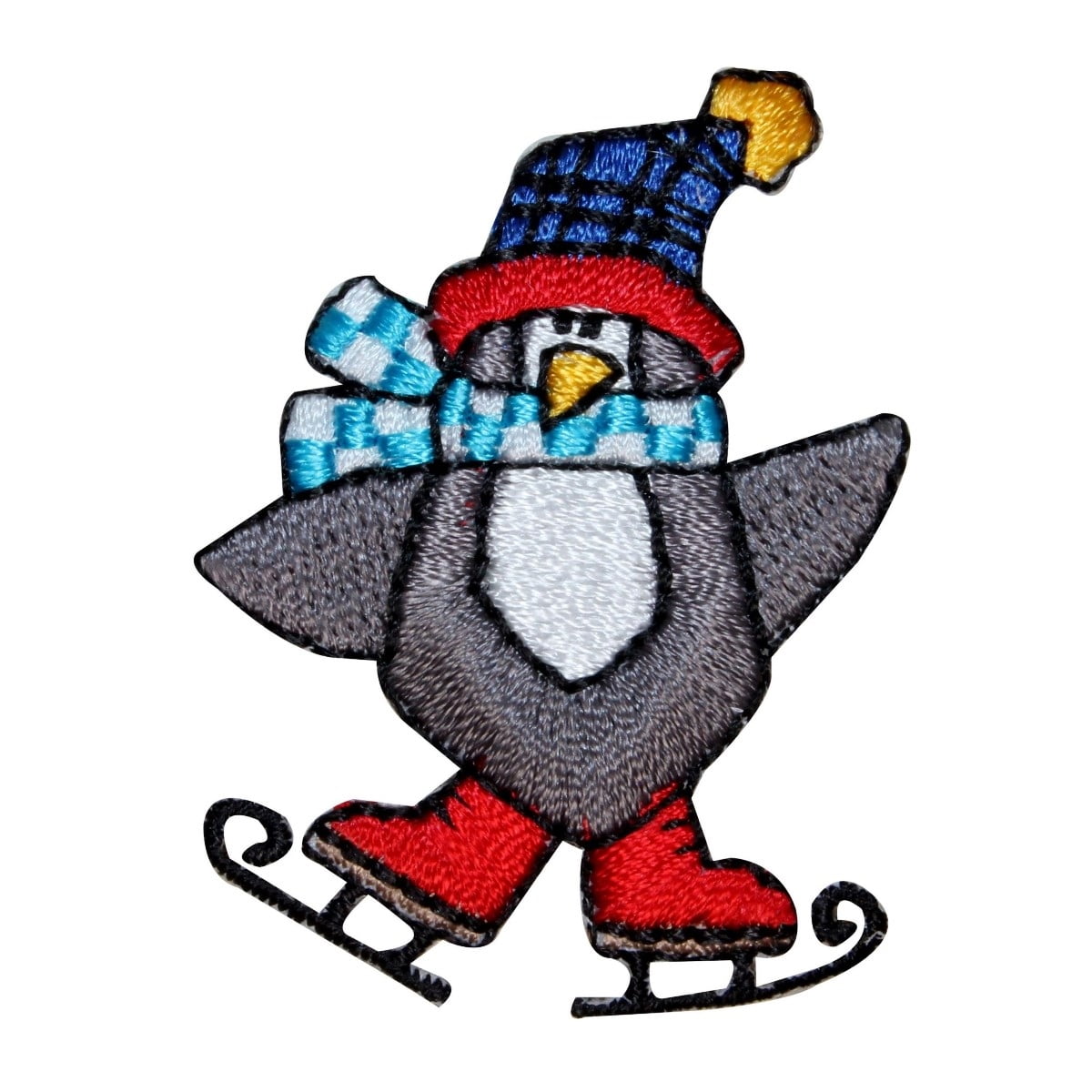 ID 8200B Ice Skating Penguin Patch Winter Holiday Embroidered Iron On ...