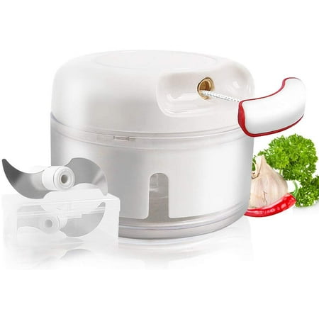 Manual Food Chopper Mini Garlic Press Meat Grinder Tool Pull Cord ...