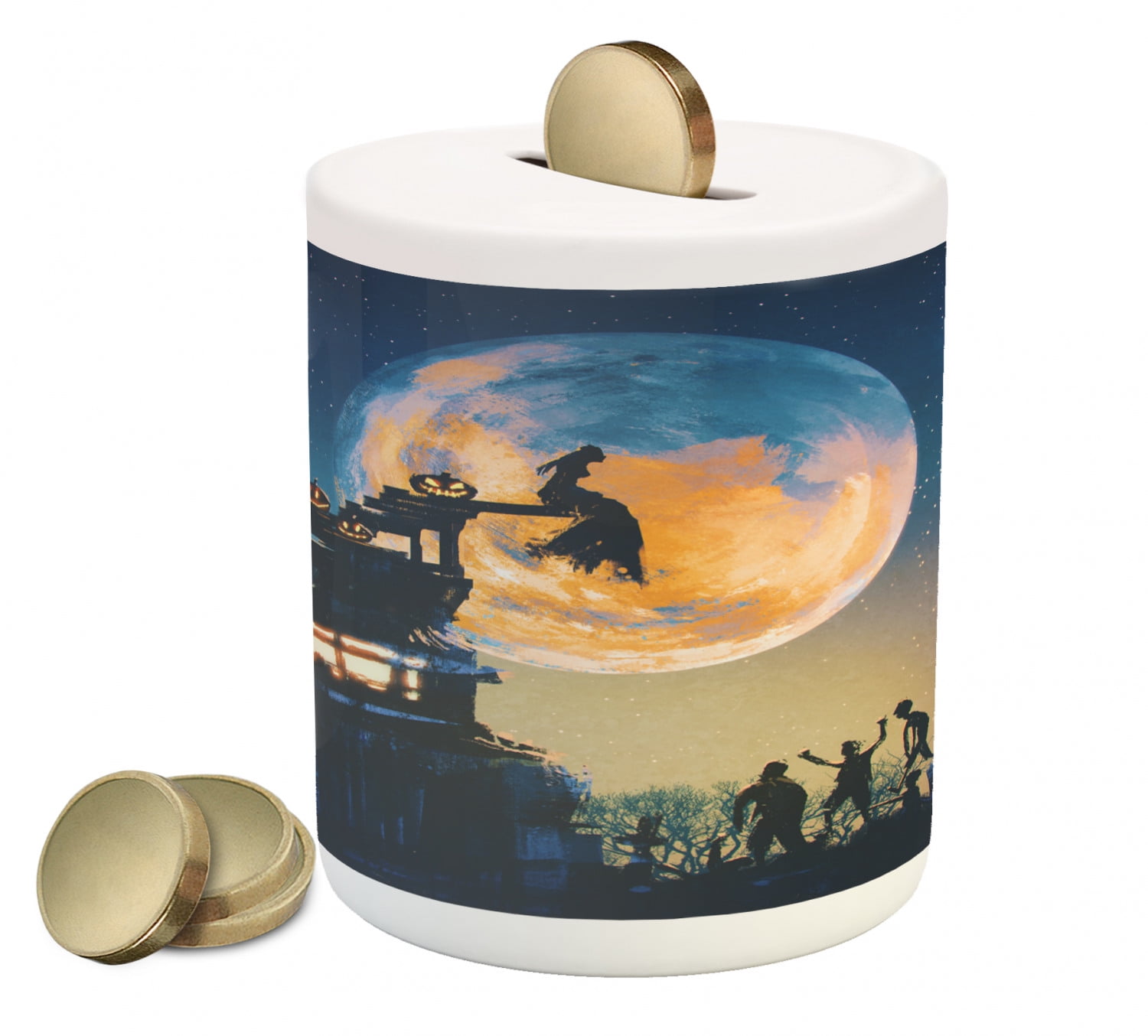 Fantasy World Piggy Bank, Dead Queen in Castle Zombies in Cemetery Love ...