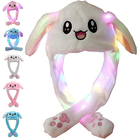 ?EAYY Funny Plush Rabbit Hat Ear Moving Jumping Hats Cute Bunny Hat Cap ...