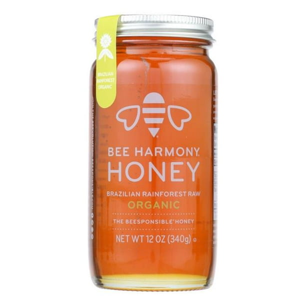 Bee Harmony 2457406 12 oz Rainforest Raw Honey, Case of 6 - Walmart.com ...