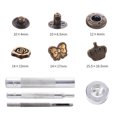 18 Sets Bowknot Rose Flower Brass Leather Snap Buttons Fastener Kits ...