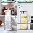 1.3L (44oz) glass water jug with lid & spout. For hot & cold water ...