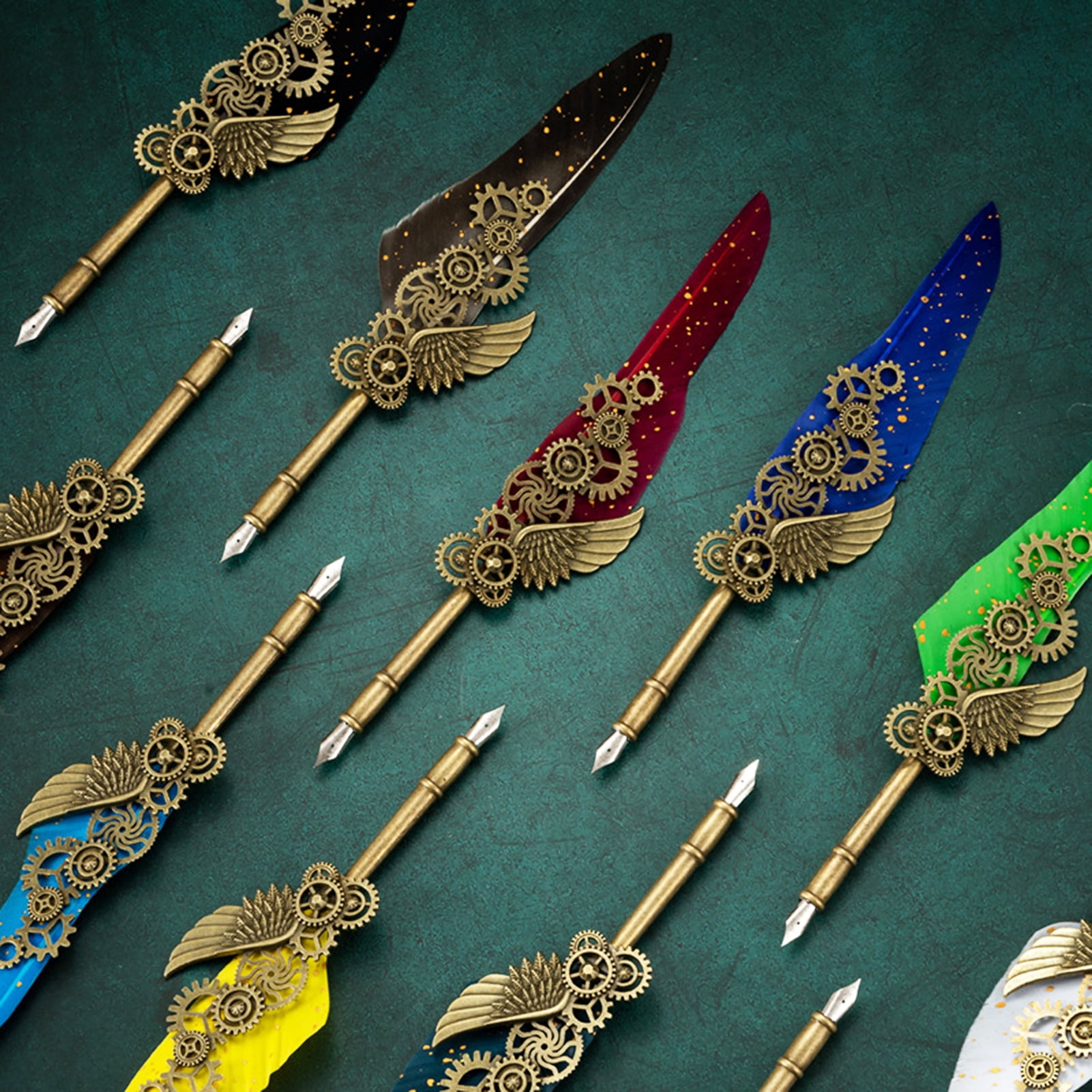 Wirlsweal 1 Set 0.5mm Vintage Replaceable Quill Pen Set Copper ...