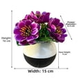 Artificial Chrysanthemum Plastic Flower Fake Potted plants for Desk ...