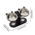 Adjustable Tilted Wooden Cat Bowl Stand Raised 2 Bowl Pet Feeder ...