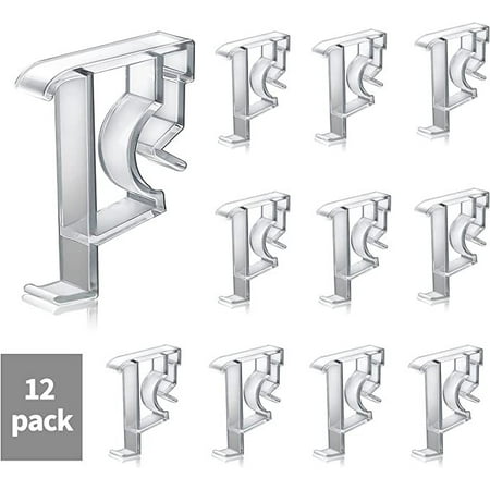 TOOAD 12pcs Valance Clips 2inch Clear Plastic Hidden Retainer Holder ...