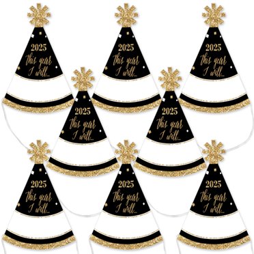New Year's Eve Foil Glitter Party Hats, each - Walmart.com