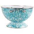 Calypso Basics, Enamel on Steel Marble Effect 3 Qt. Colander, Turquoise ...