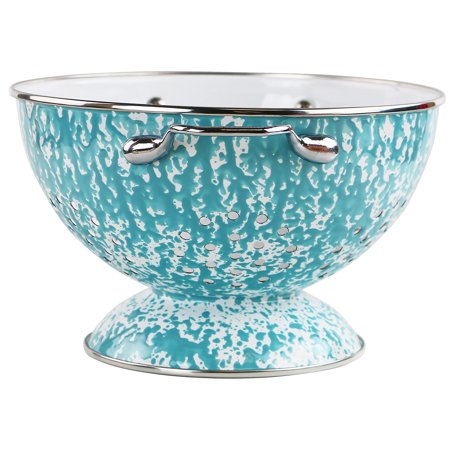 Calypso Basics, Enamel on Steel Marble Effect 3 Qt. Colander, Turquoise ...