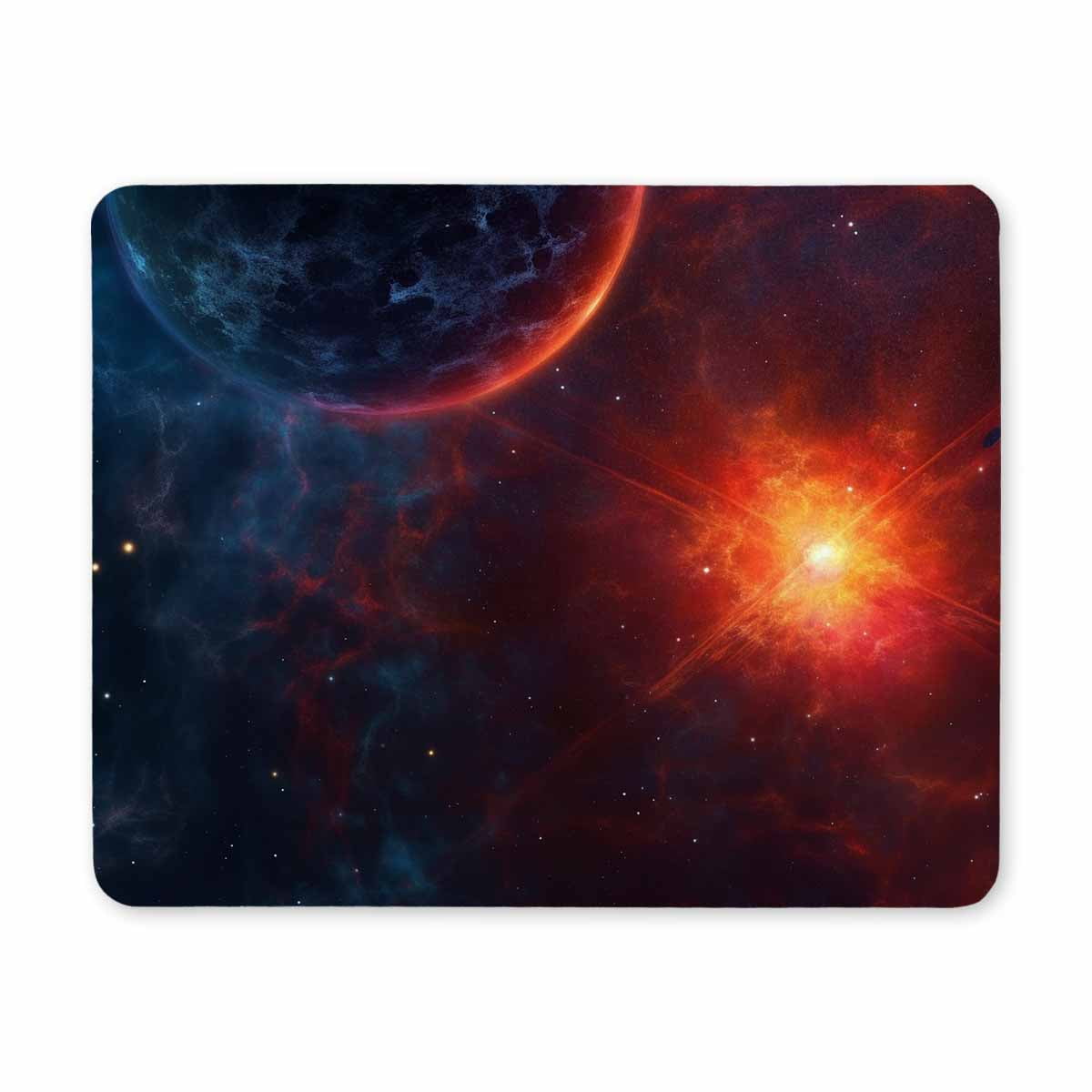 Red and Blue Galaxy Mouse Pad with Stitched Edge,Personalized Design ...