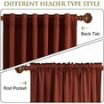 Rust Bedroom Window Drapes, Back Tab Velvet Curtains 90 inches Long ...