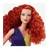 Barbie Looks Doll, Curly Red Hair, Color Block Outfit with Miniskirt ...