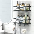 Lufia 5-Pack Adhesive Bathroom Organizer, Rustproof Stainless Steel ...