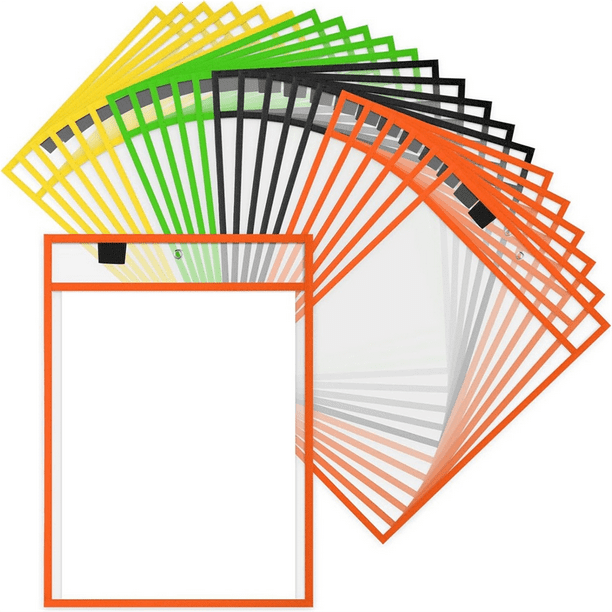 Winyuyby 28Piece Work Note Holder Reusable Note Holder Pocket Plastic ...