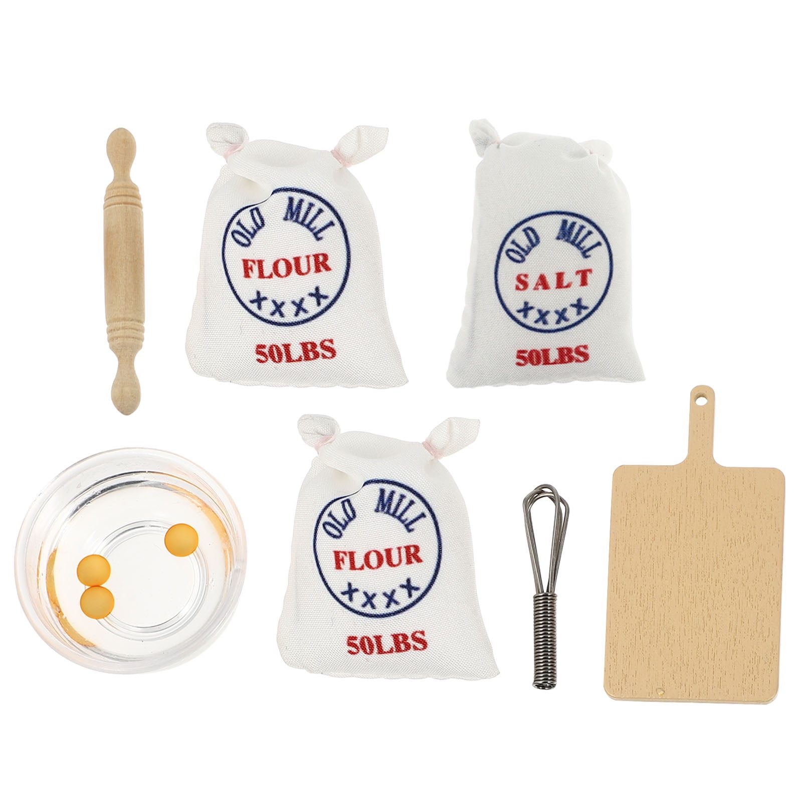 Miangastore 1 Set Mini House Miniature Kitchen Food Play Toy Flour ...
