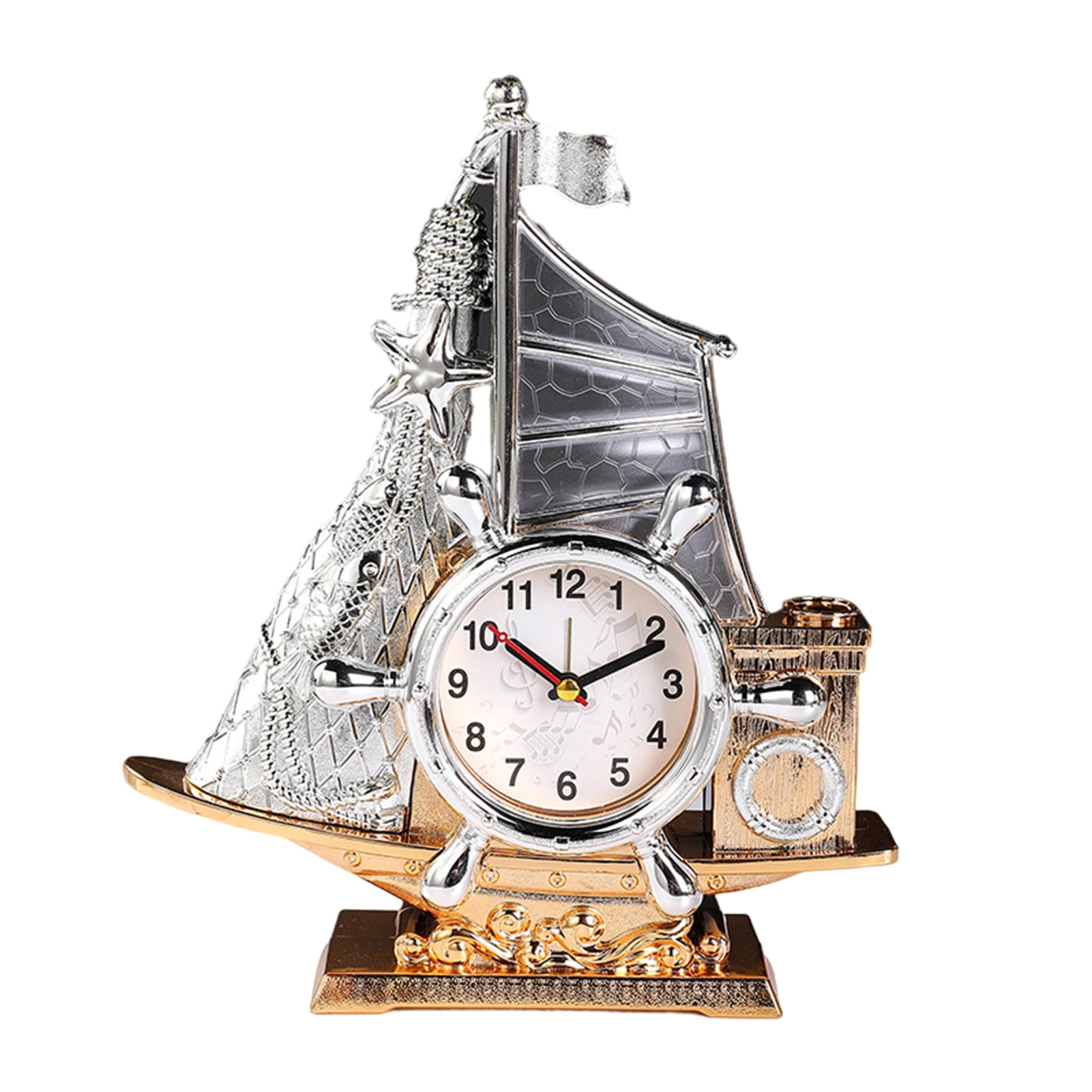 Farfi Table Clock Eye-catching Realistic Looking Plastic Non-ticking ...