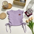 GobdXE Girls Kids Toddler Solid Mushroom Appliqué Tank Top Ruffle Trim ...
